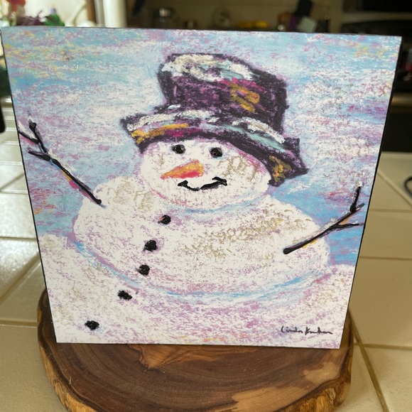Art | Snowman Block Art By Linda Krukar | Poshmark